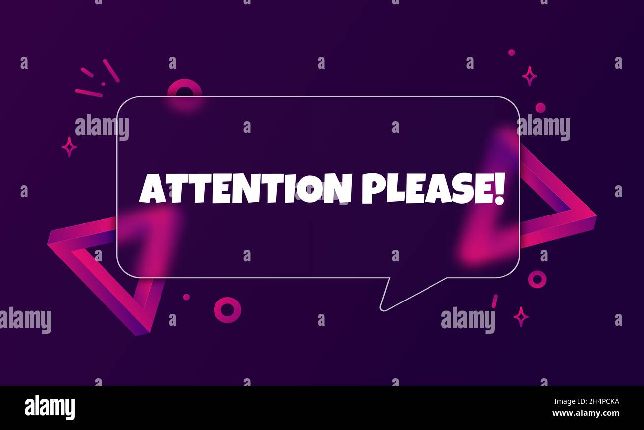 Attention please. Speech bubble banner with Attention please text ...