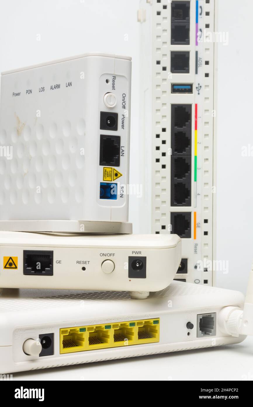 Digital communication, sending information digitally. Routers Stock ...