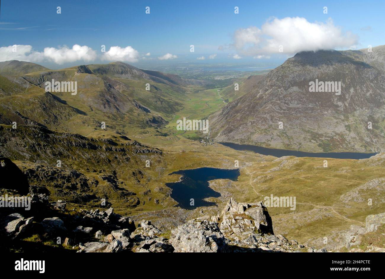 View from The Glyders over Nant Ffrancon Stock Photo - Alamy