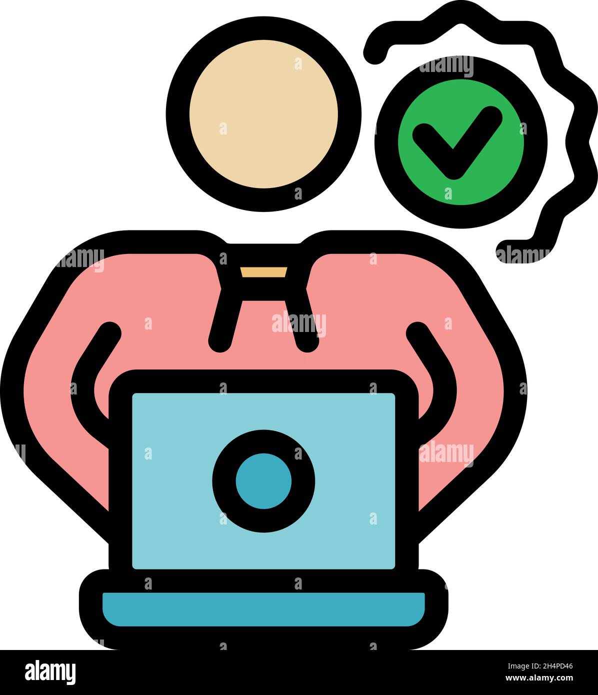 Quality assurance man icon. Outline quality assurance man vector icon ...