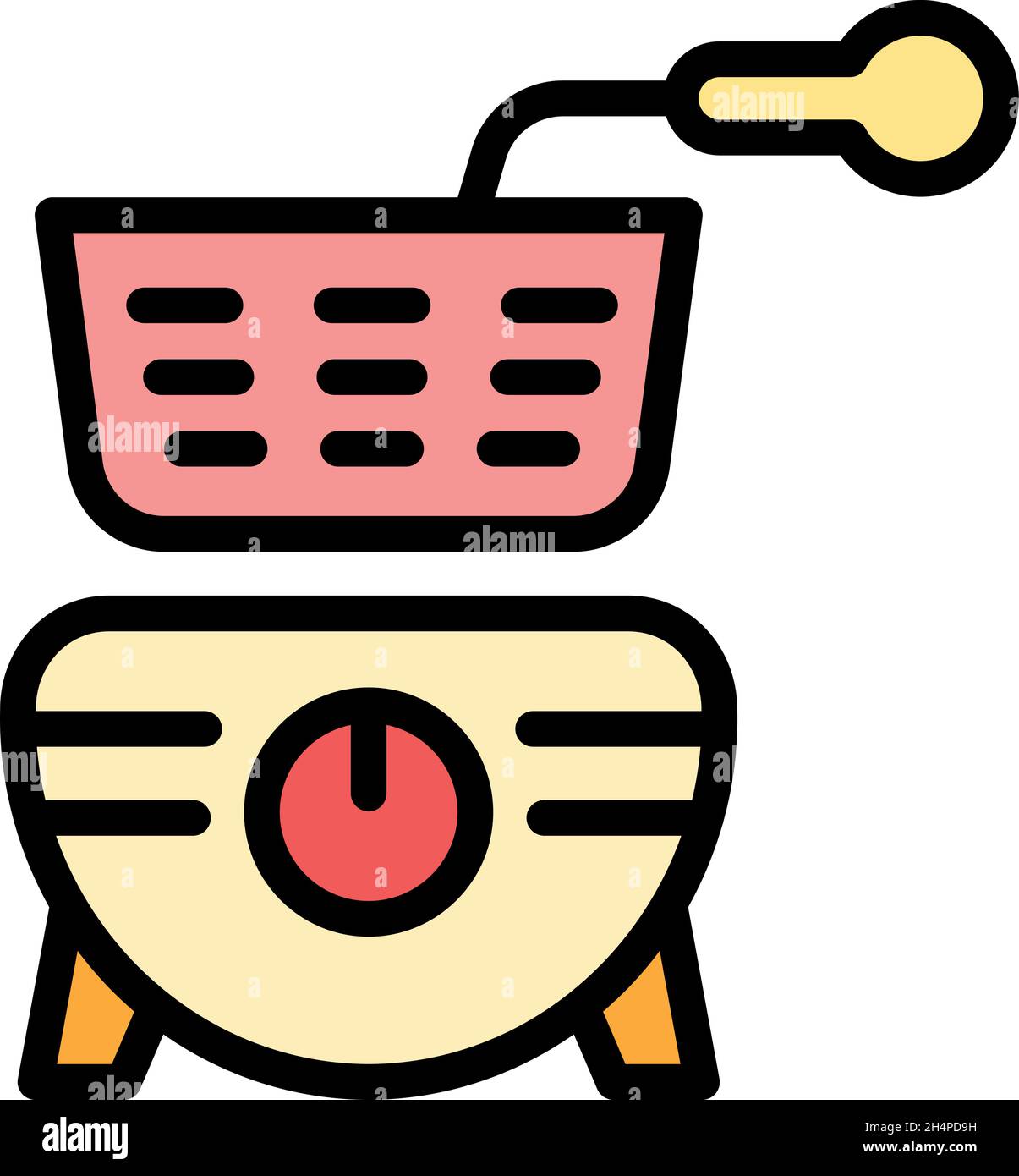 Hot deep fryer icon. Outline hot deep fryer vector icon color flat ...