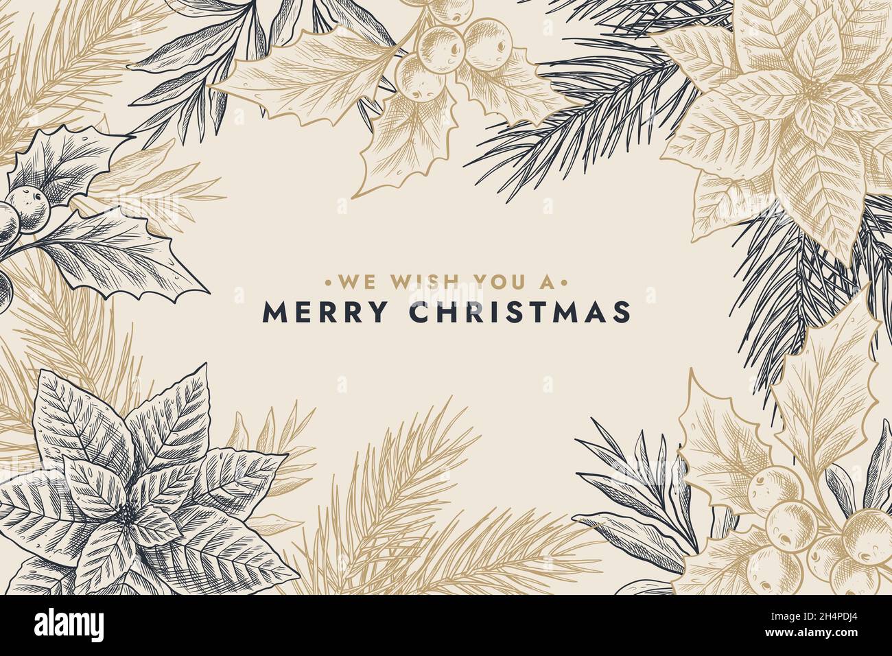vintage christmas background vector design illustration Stock Vector ...