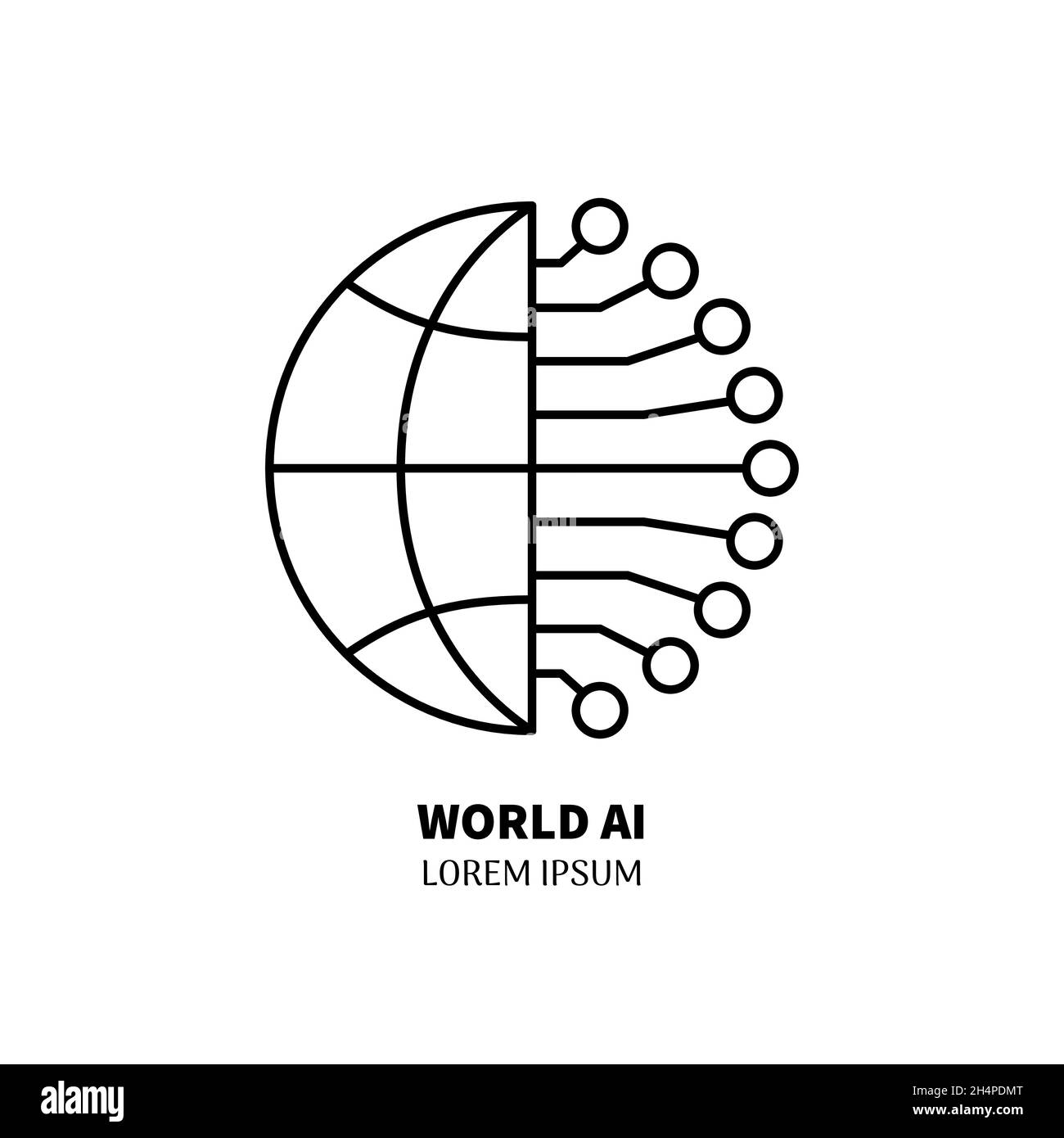 Artificial intelligence and machine learning line icon Stock Vector ...