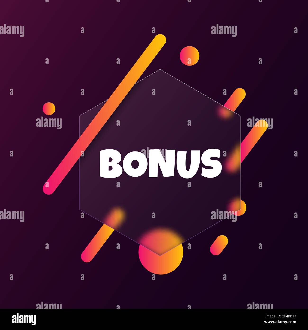 Bonus. Speech bubble banner with Bonus text. Glassmorphism style. For ...