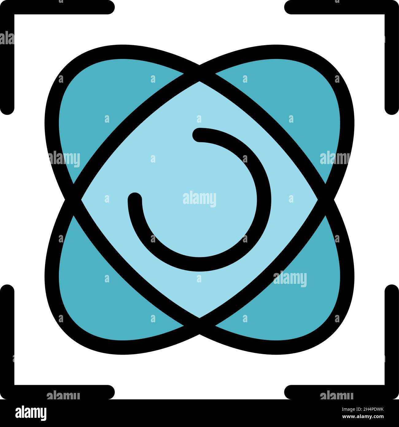 Physics gyroscope icon. Outline physics gyroscope vector icon color ...