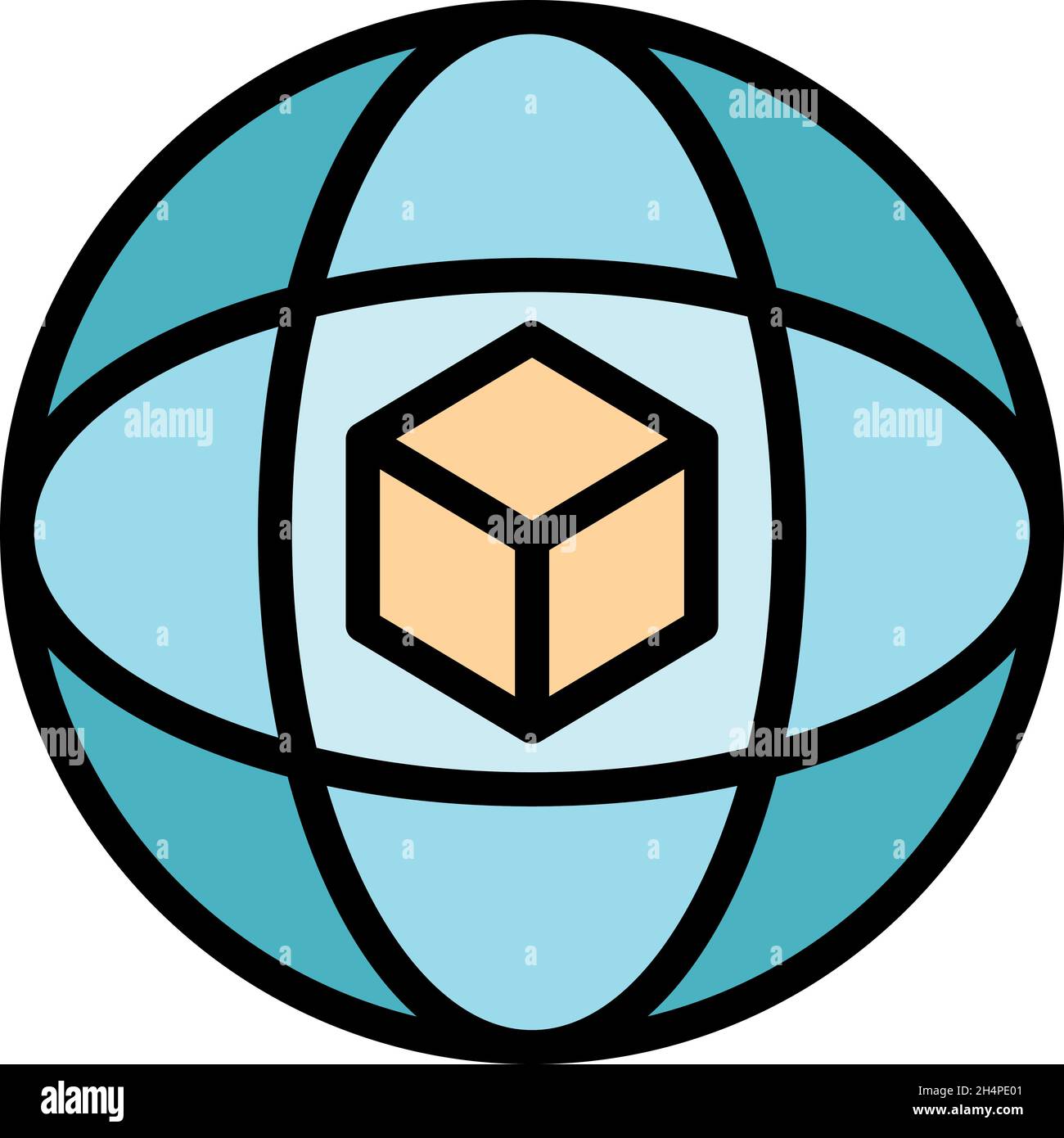 Inertia gyroscope icon. Outline inertia gyroscope vector icon color ...