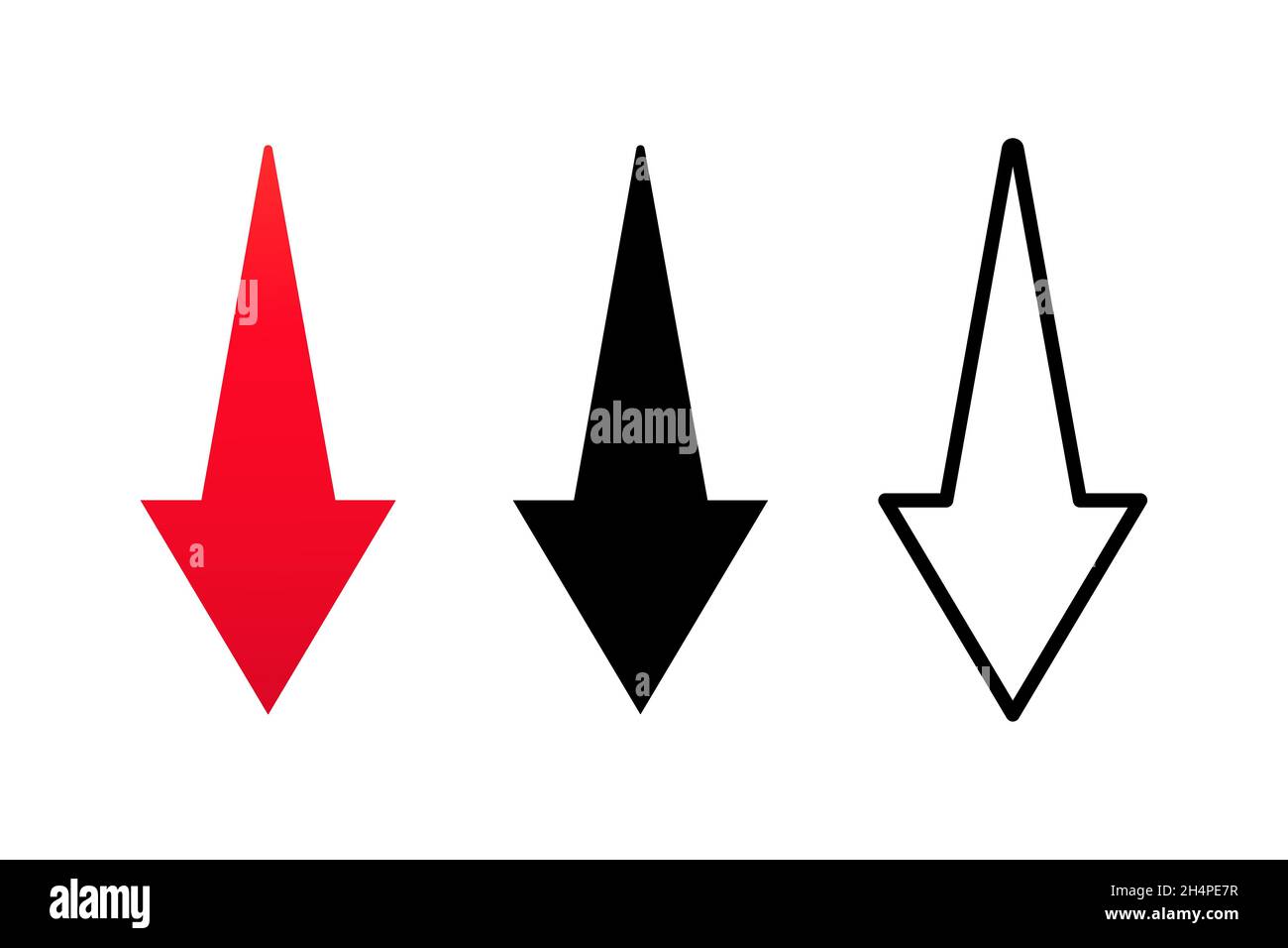 Arrow down icon set. Vector. Download icon, upload files. Vector EPS 10 ...