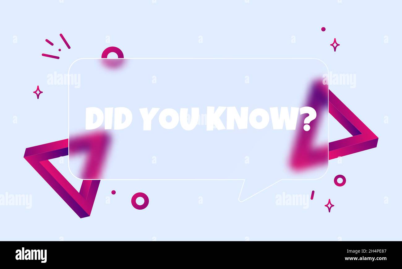 Did you know. Speech bubble banner with Did you know text ...
