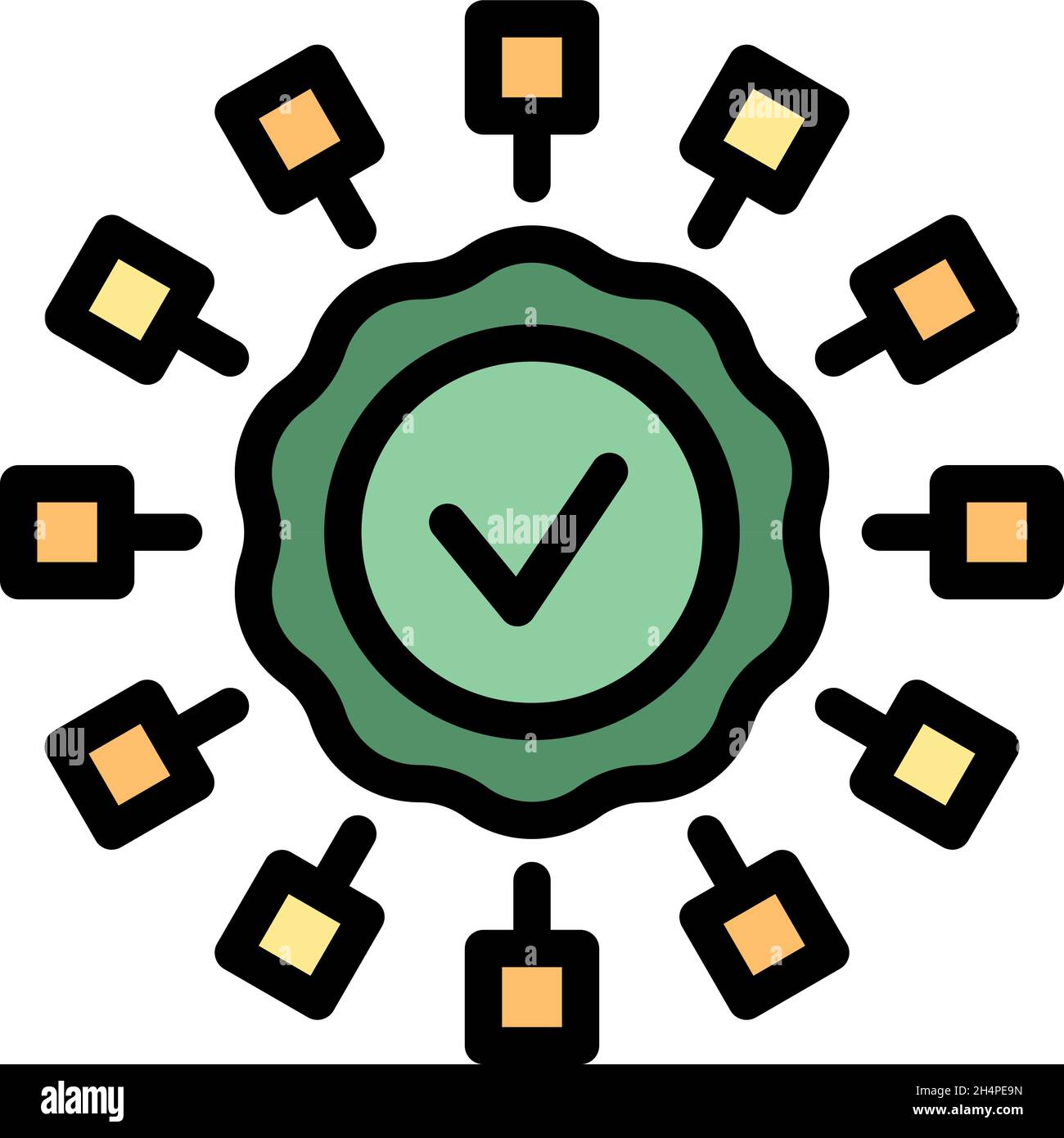 Approved scheme standard icon. Outline approved scheme standard vector ...