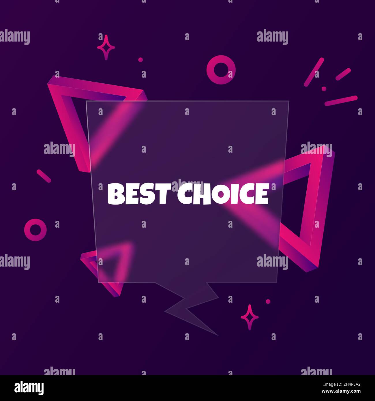 Best choice. Speech bubble banner with Best choice text. Glassmorphism ...