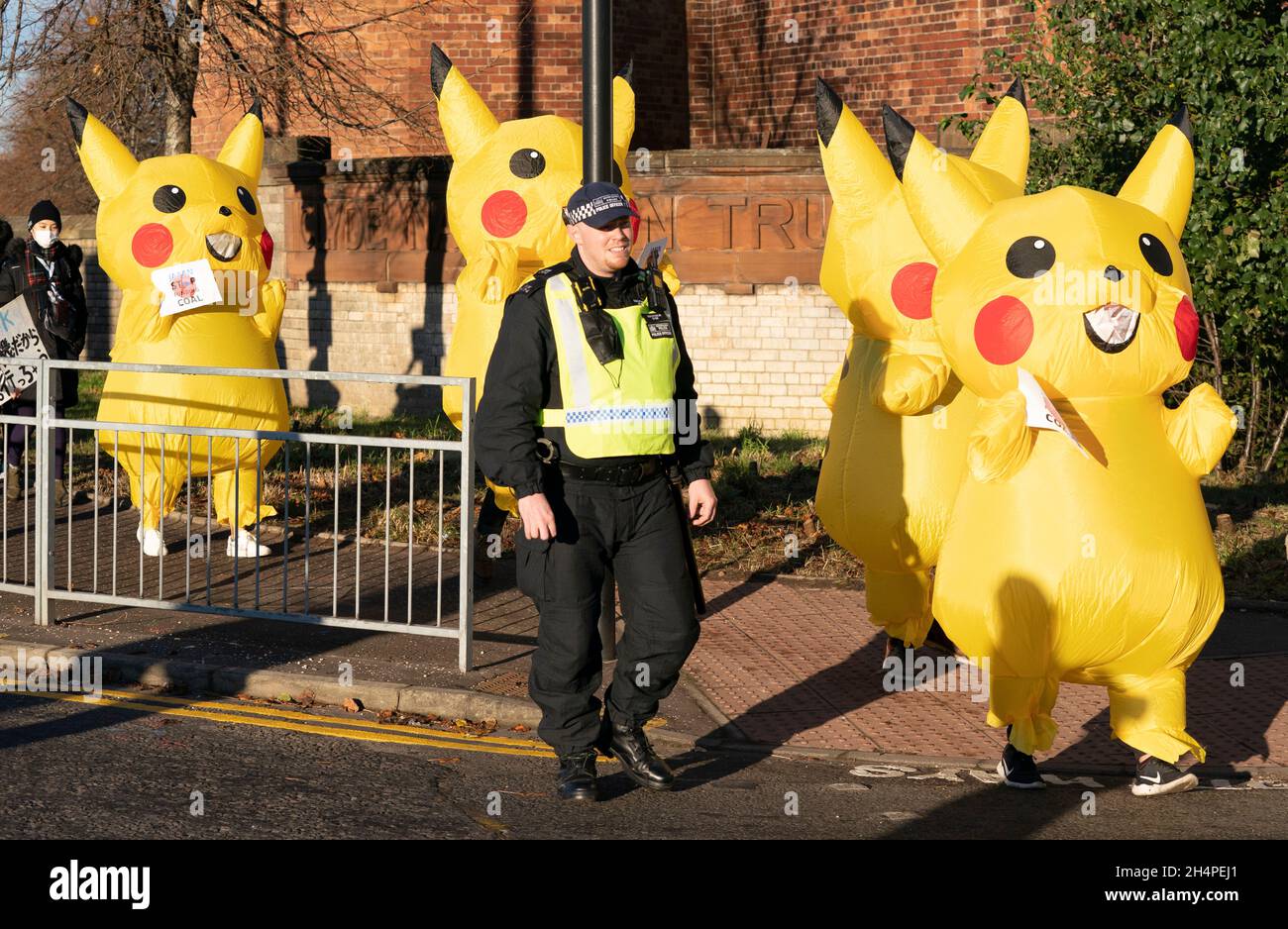 Life-sized 'Pikachu' characters joined activists from the No Coal Japan ...
