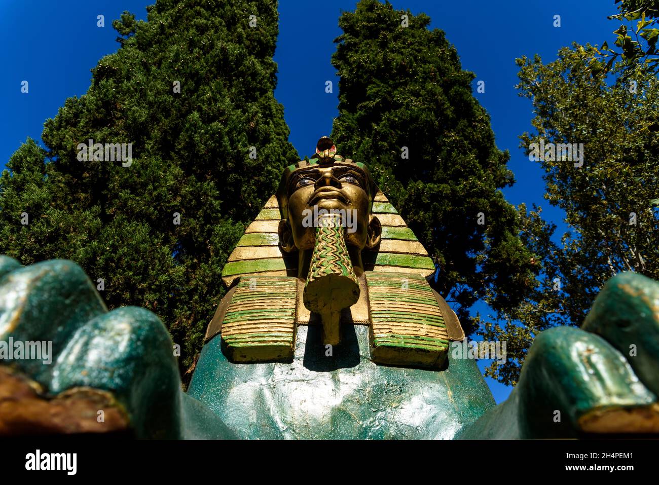Fake Egyptian art sphinxes exposed outdoors Stock Photo - Alamy
