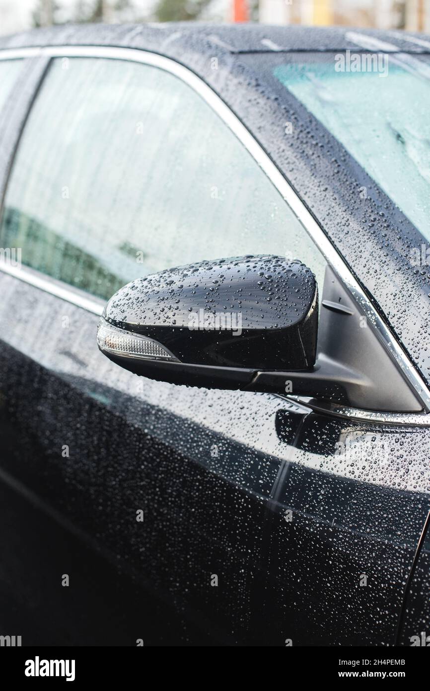 Rainy days, Rain drops on car, rainy weather, rain background Stock ...