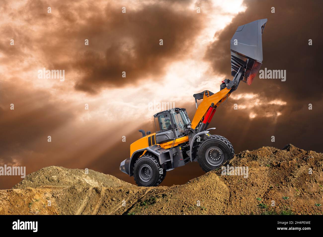 excavator at work on construction site Stock Photo - Alamy