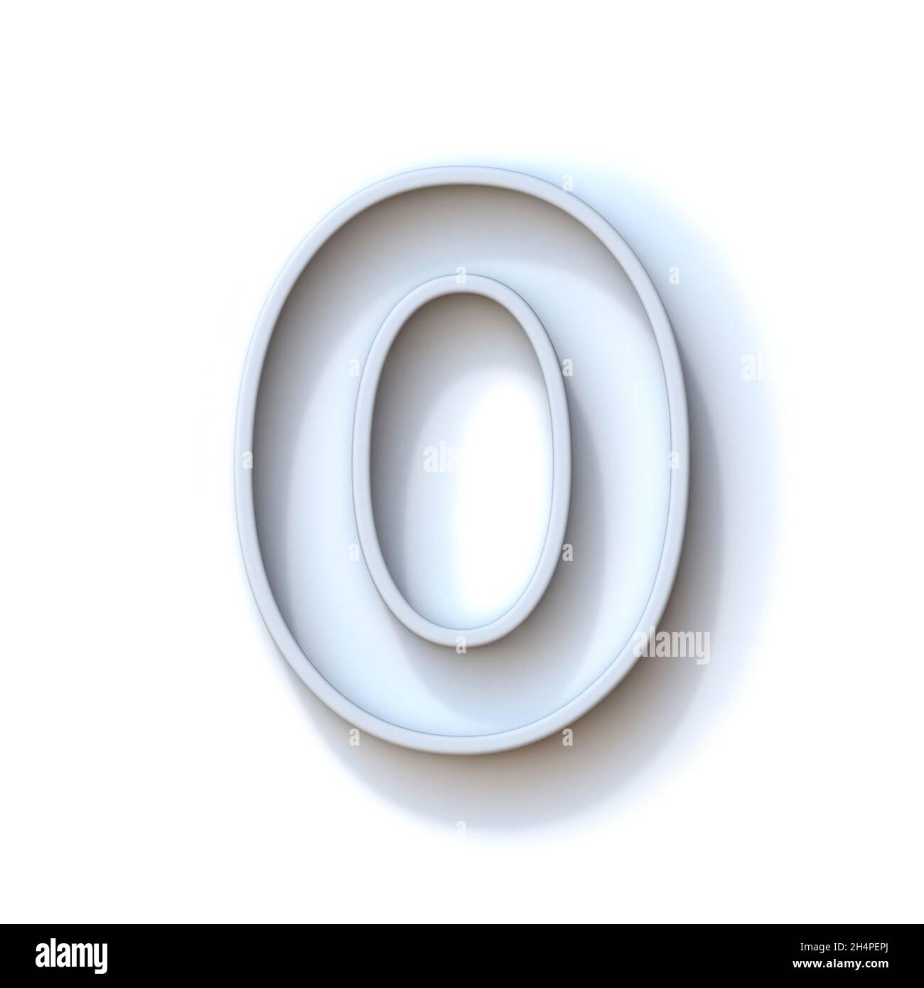 Grey extruded outlined font with shadow Number 0 ZERO 3D rendering ...