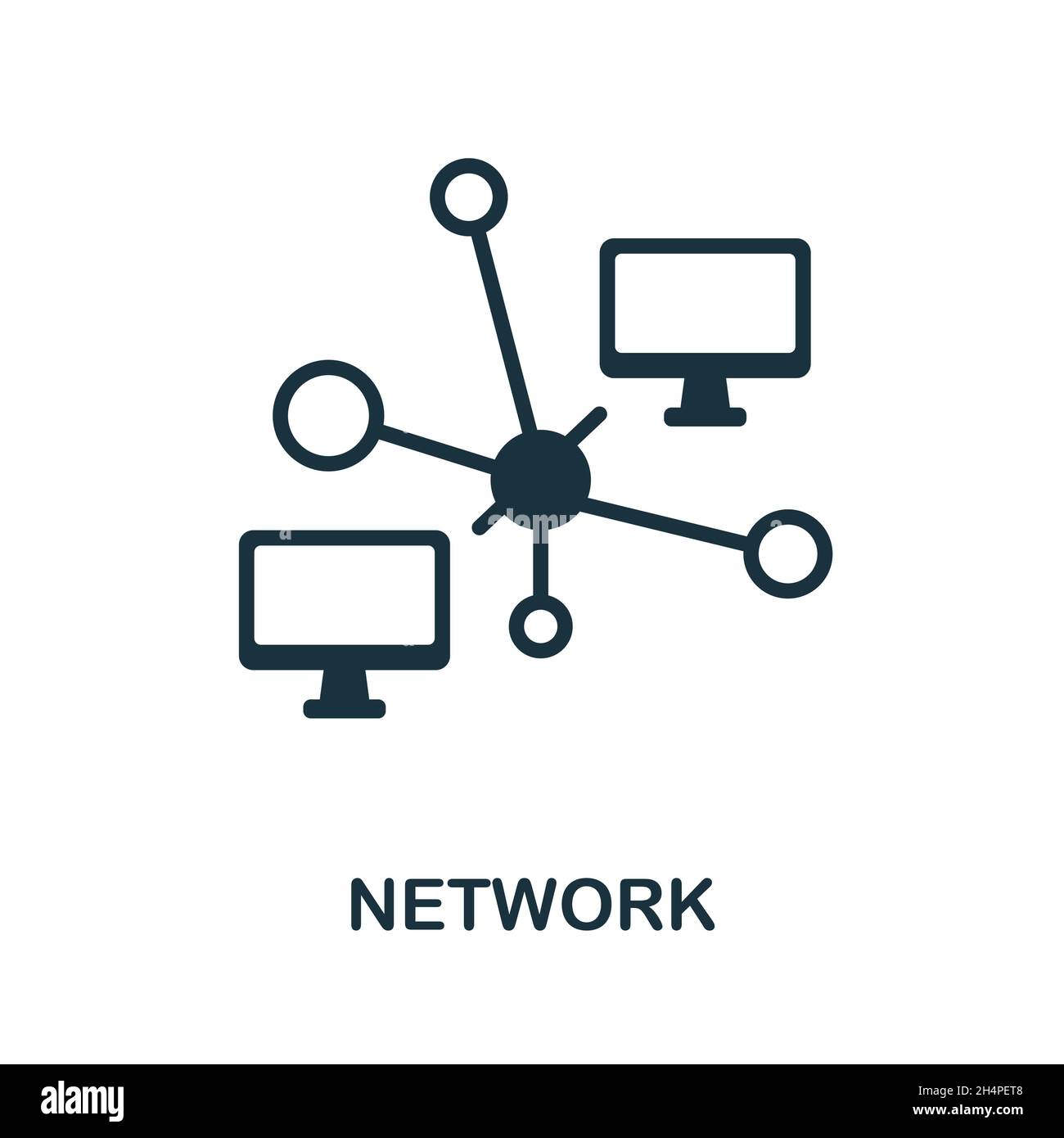 Network icon. Monochrome sign from technology collection. Creative ...