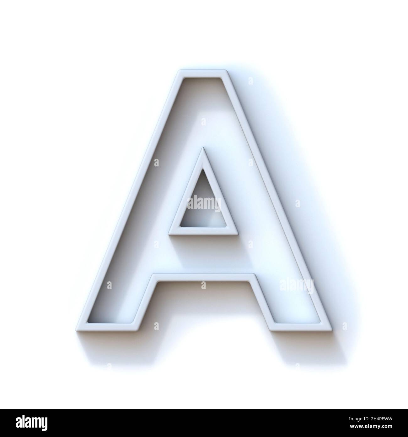 Grey extruded outlined font with shadow Letter A 3D rendering ...
