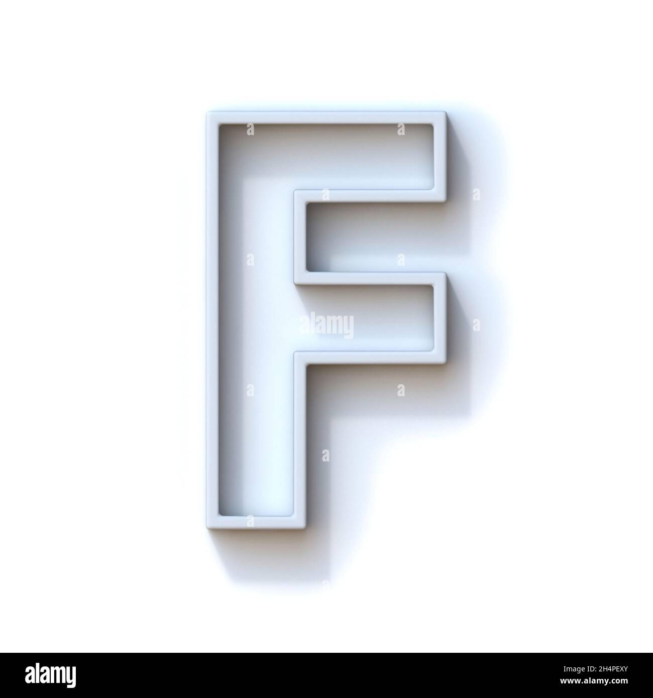 Grey extruded outlined font with shadow Letter F 3D rendering ...