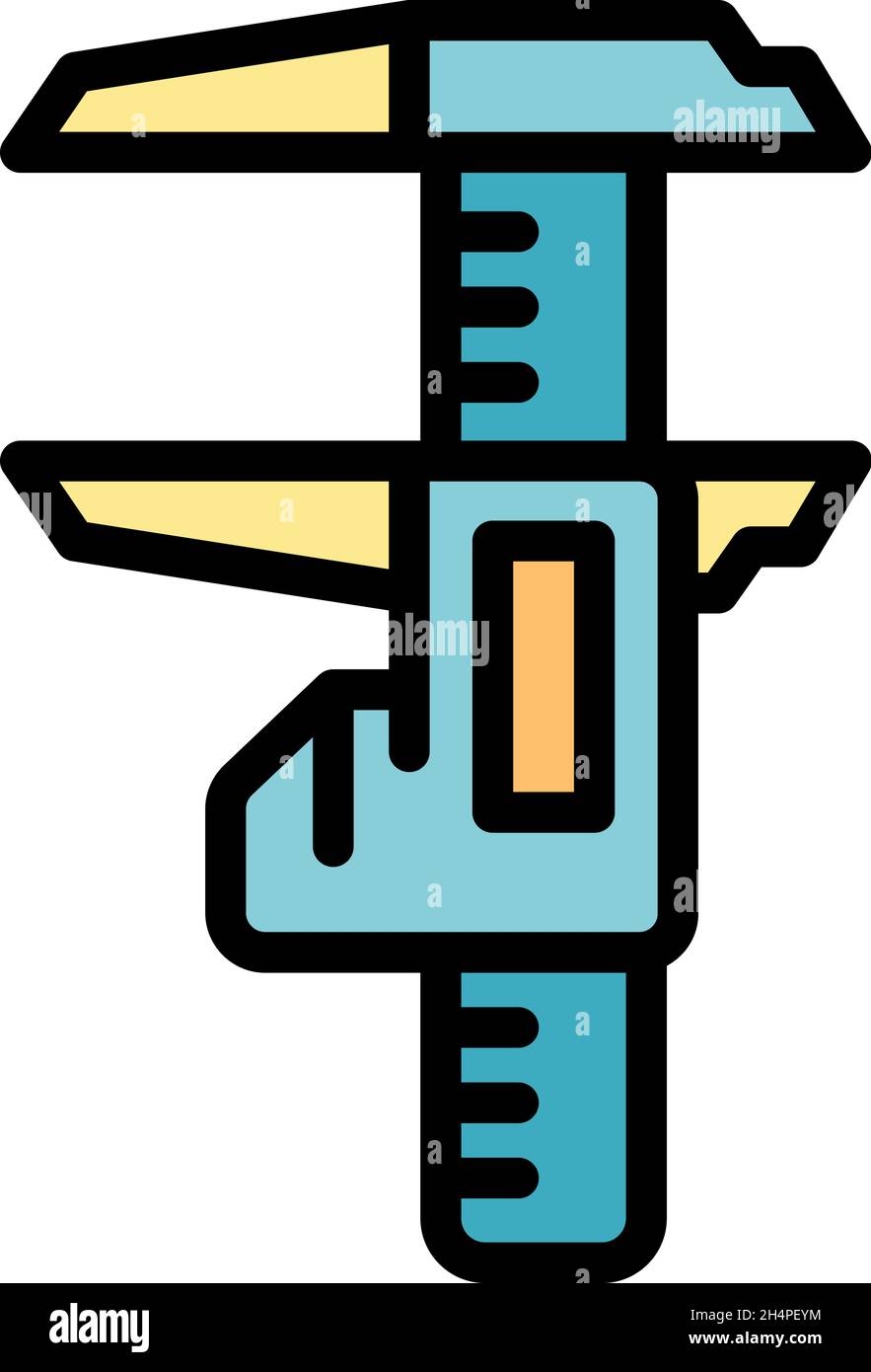 Digital caliper icon. Outline digital caliper vector icon color flat ...