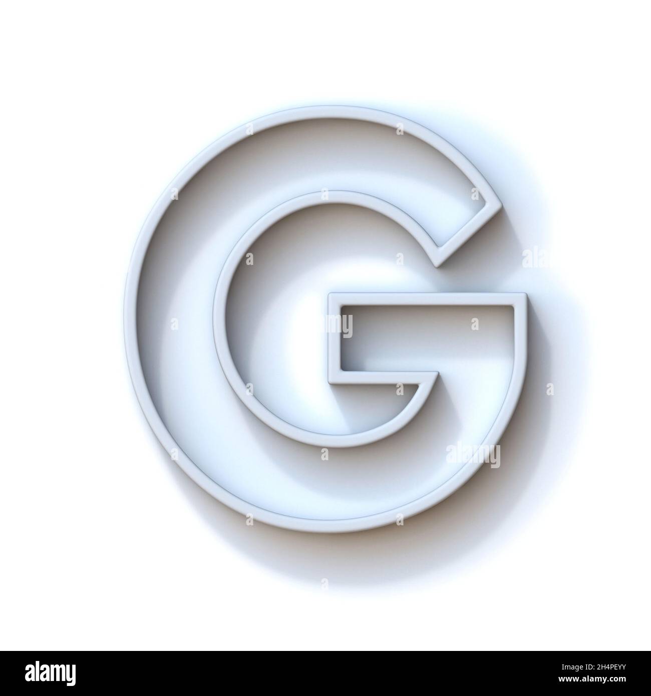 Grey extruded outlined font with shadow Letter G 3D rendering ...