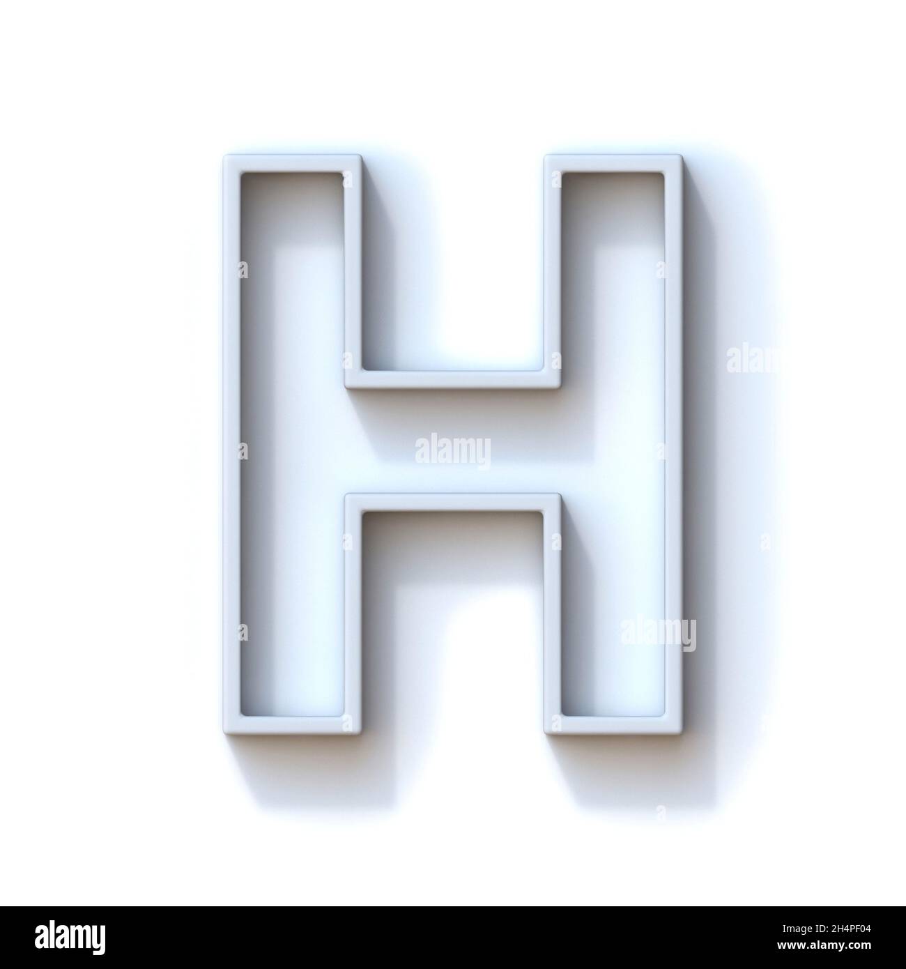 Grey extruded outlined font with shadow Letter H 3D rendering ...