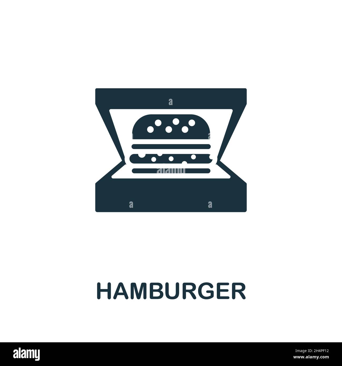 Hamburger icon. Monochrome sign from take away collection. Creative ...