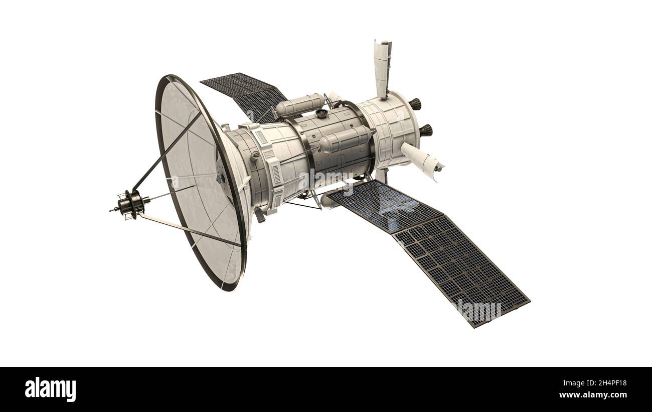 modern satellite isolated on white background 3d illustration Stock ...