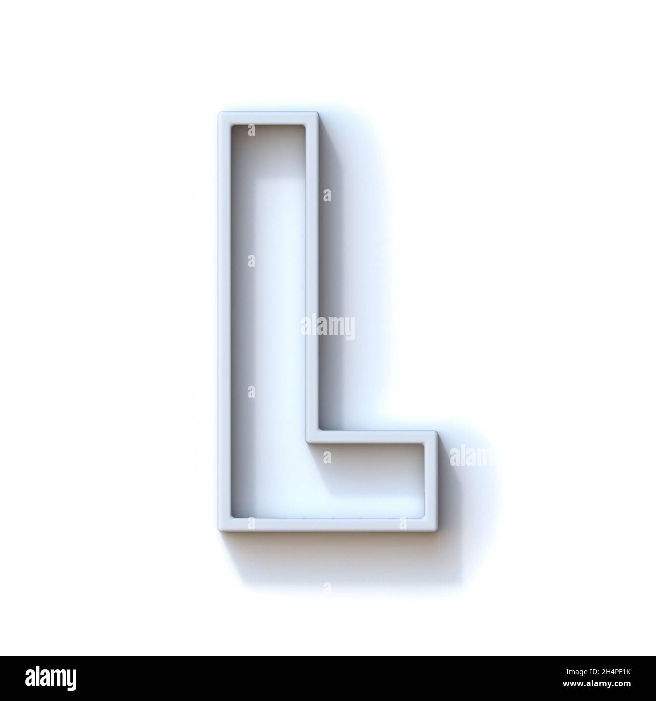 Grey extruded outlined font with shadow Letter L 3D rendering ...