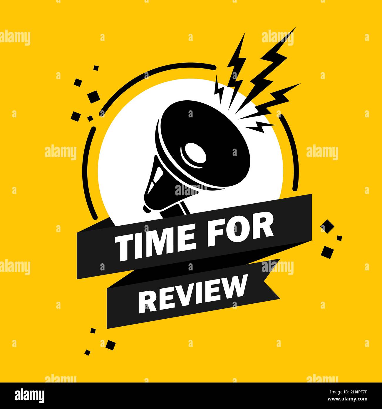 Time for review. Megaphone with Time for review speech bubble banner ...