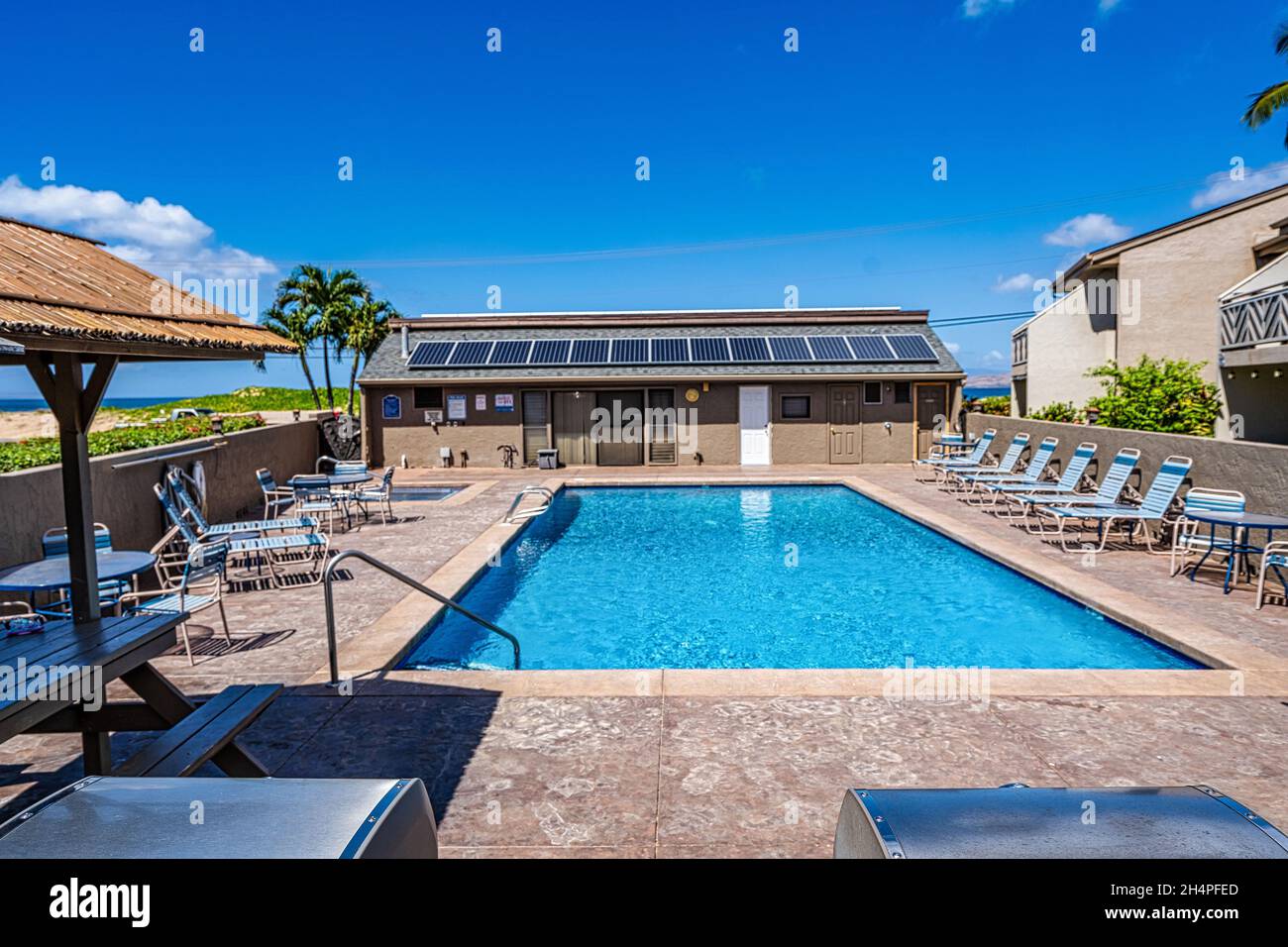 Luxury pool in Kihei Maui Hawaii with Pacific ocean view Stock Photo ...