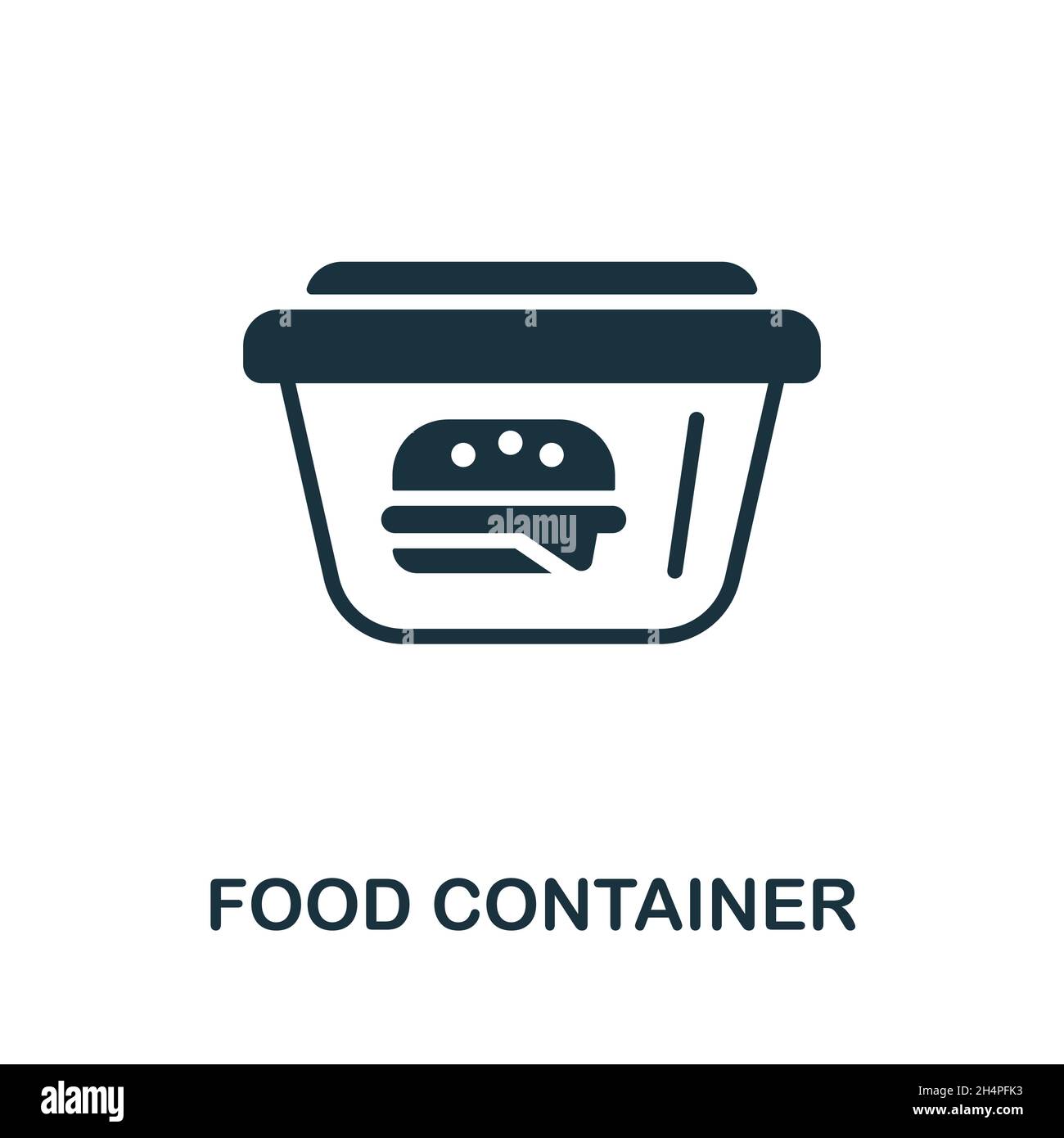 Food Container icon. Monochrome sign from take away collection ...