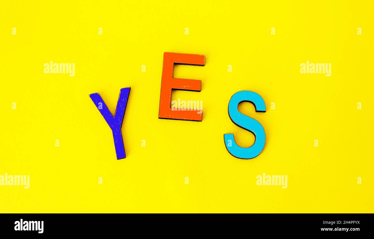 Word yes hi-res stock photography and images - Alamy