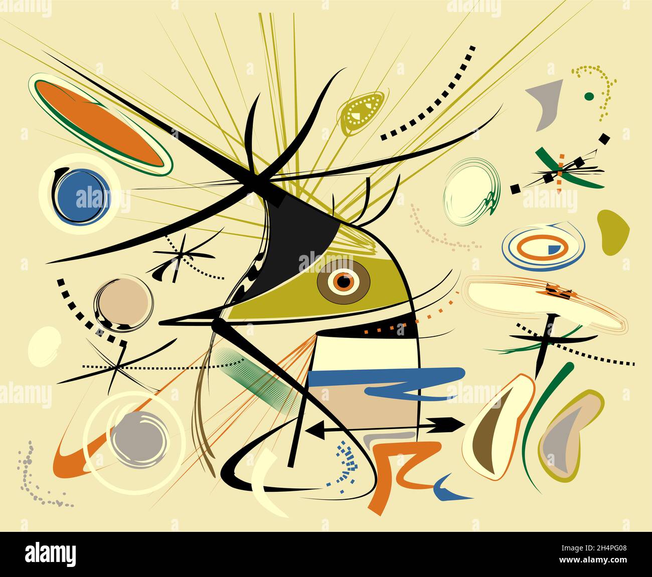 Abstract beige background ,fancy geometric and curved shapes ...