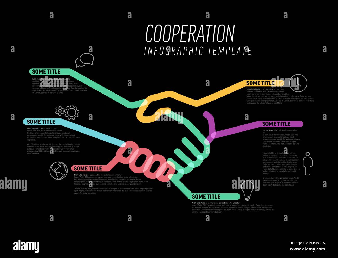 Vector Infographic cooperation report template made from thick color ...
