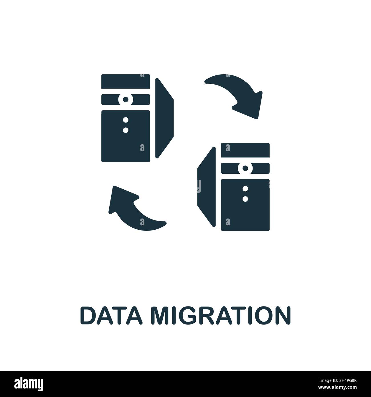 Data Migration Icon Monochrome Sign From Technology Collection