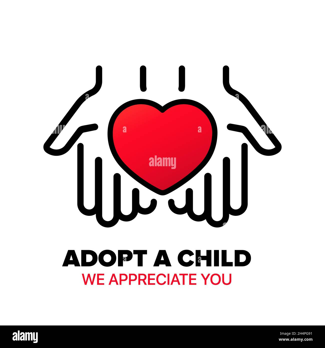 Adopt a child vector illustration. Foster family concept. Vector EPS 10 ...