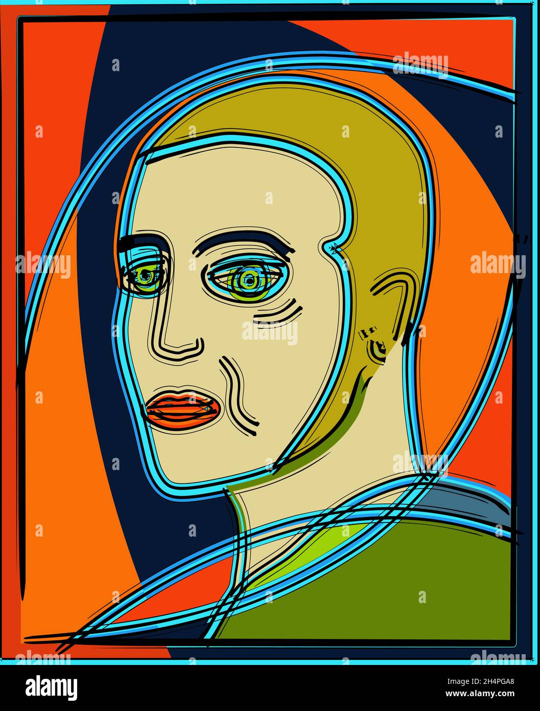 Colorful background, cubism art style,abstract portrait Stock Vector ...