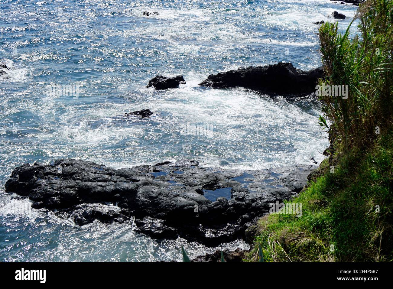 natural swimming pool in the atlantic ocen on the azores Stock Photo ...