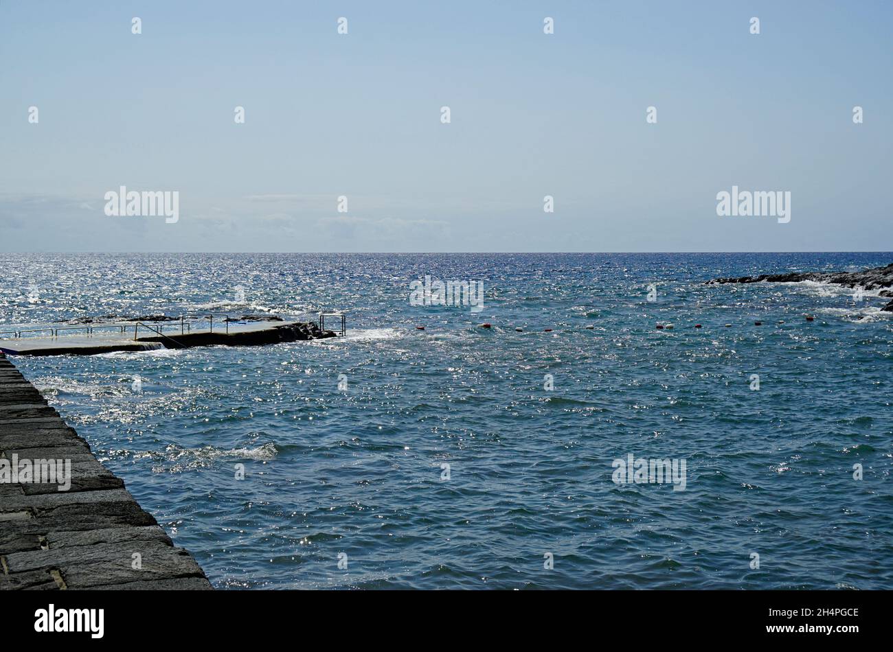 natural swimming pool in the atlantic ocen on the azores Stock Photo ...
