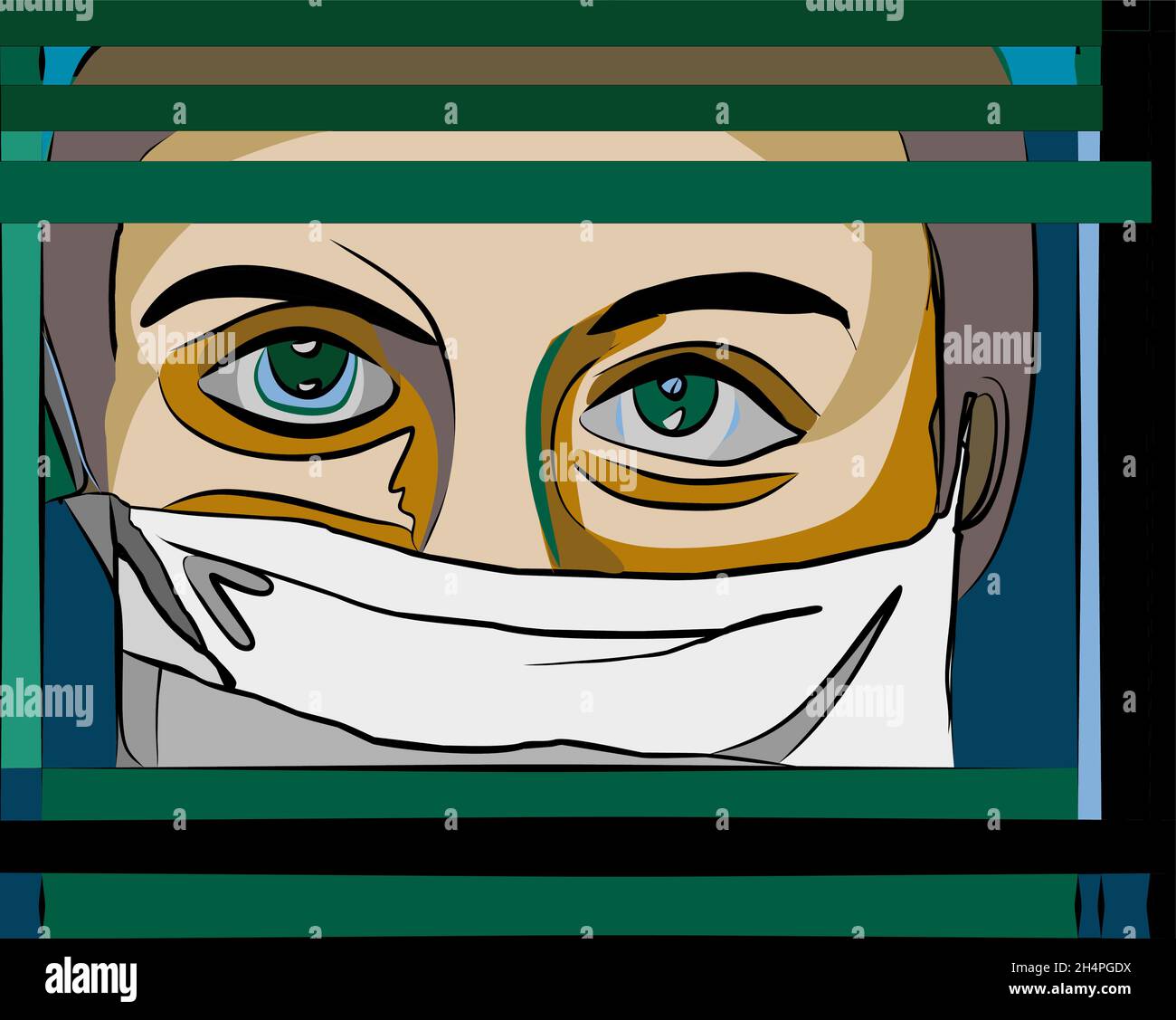 Colorful background,in isolation for cororavirus with mask Stock Vector ...