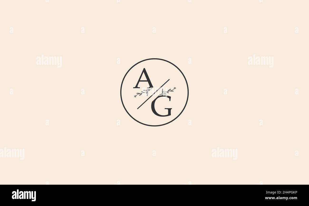 LETTERS AG LOGO DESIGN WITH NEGATIVE SPACE EFFECT FOR ILLUSTRATION USE ...