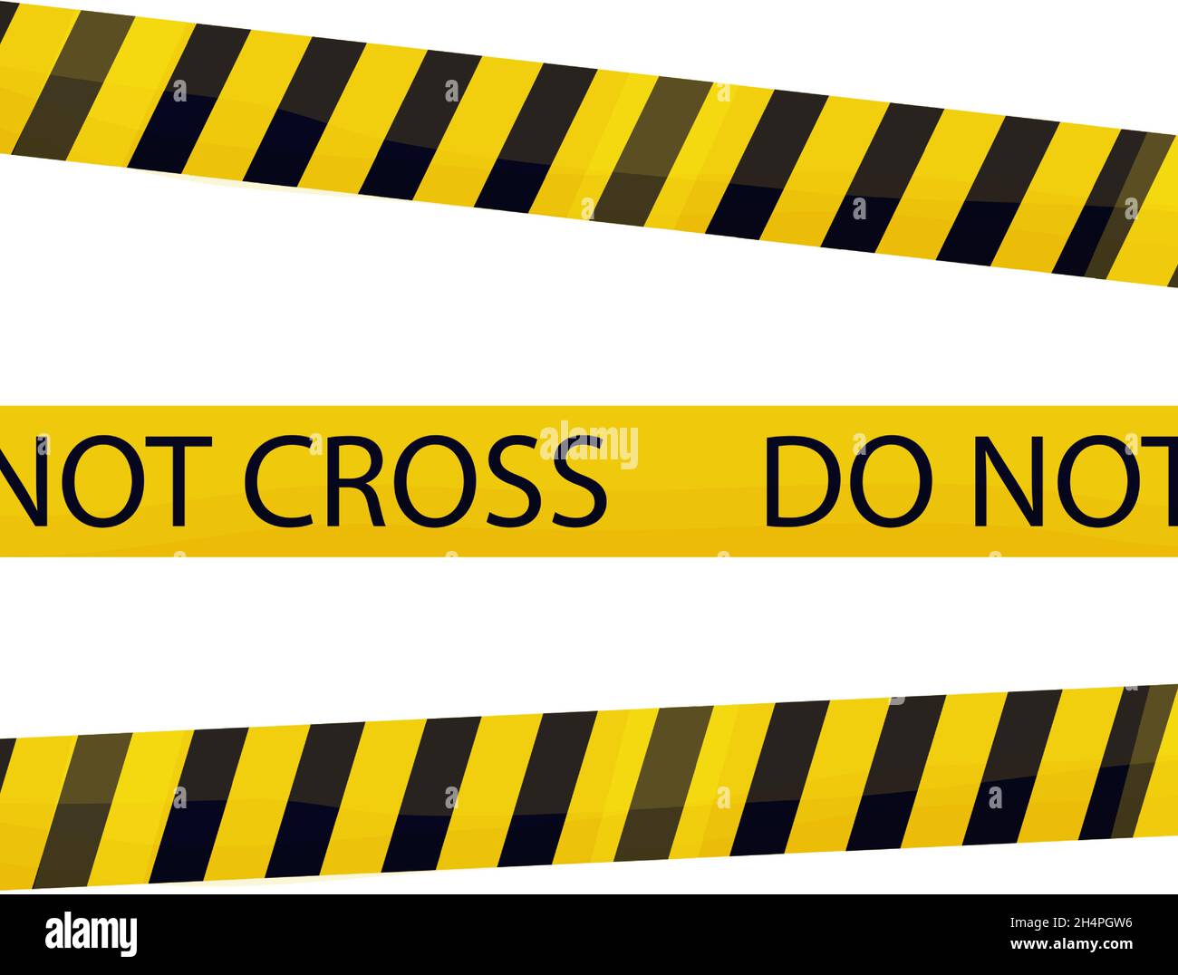 Barricade tape, warning yellow line with stripes, do not cross in ...