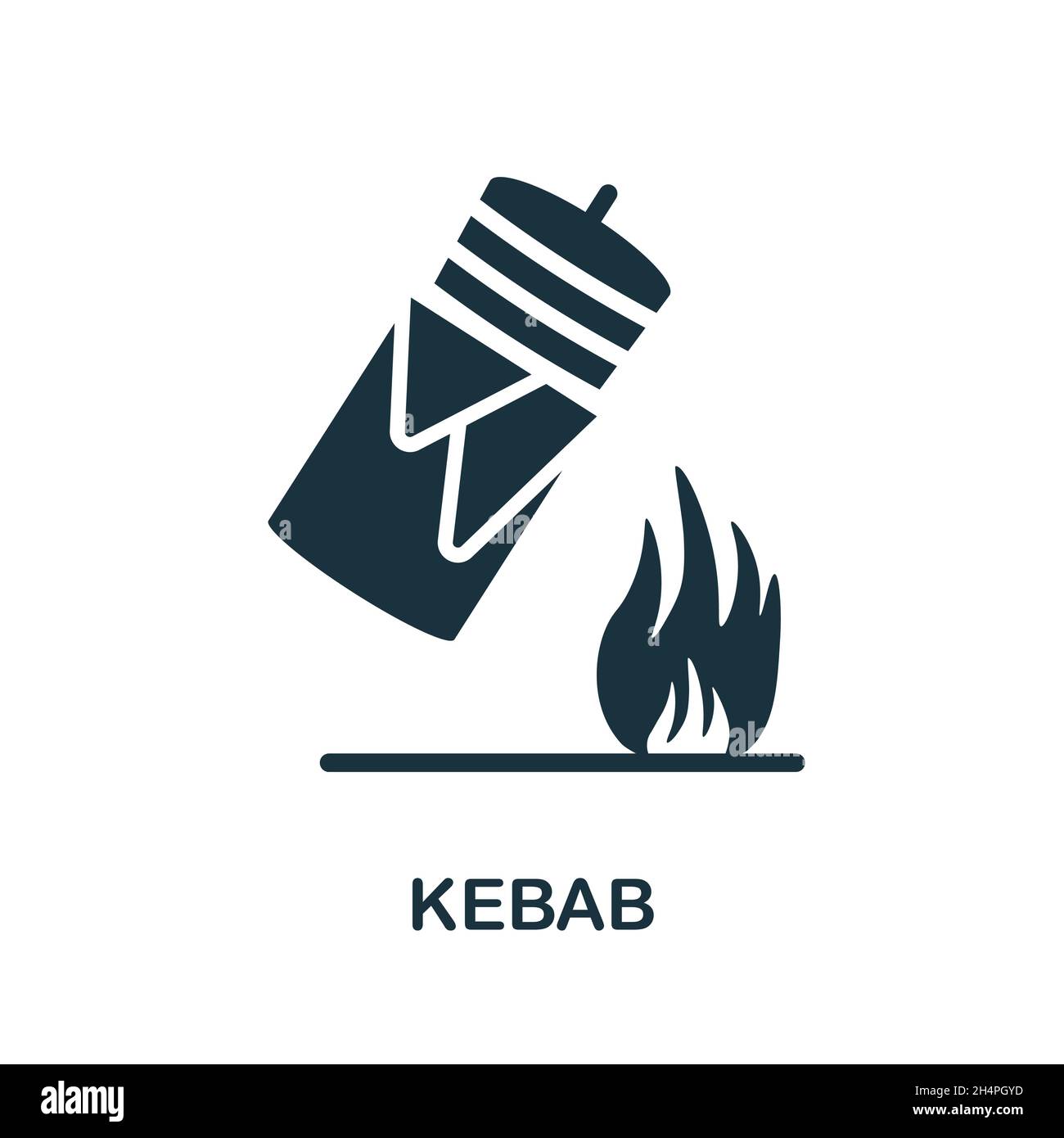 Kebab icon. Monochrome sign from take away collection. Creative Kebab ...