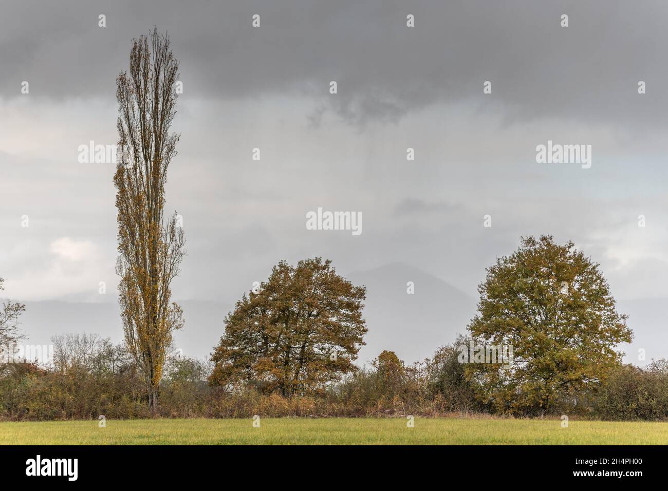 Rainy weather in the countryside in autumn. France, Europe Stock Photo ...