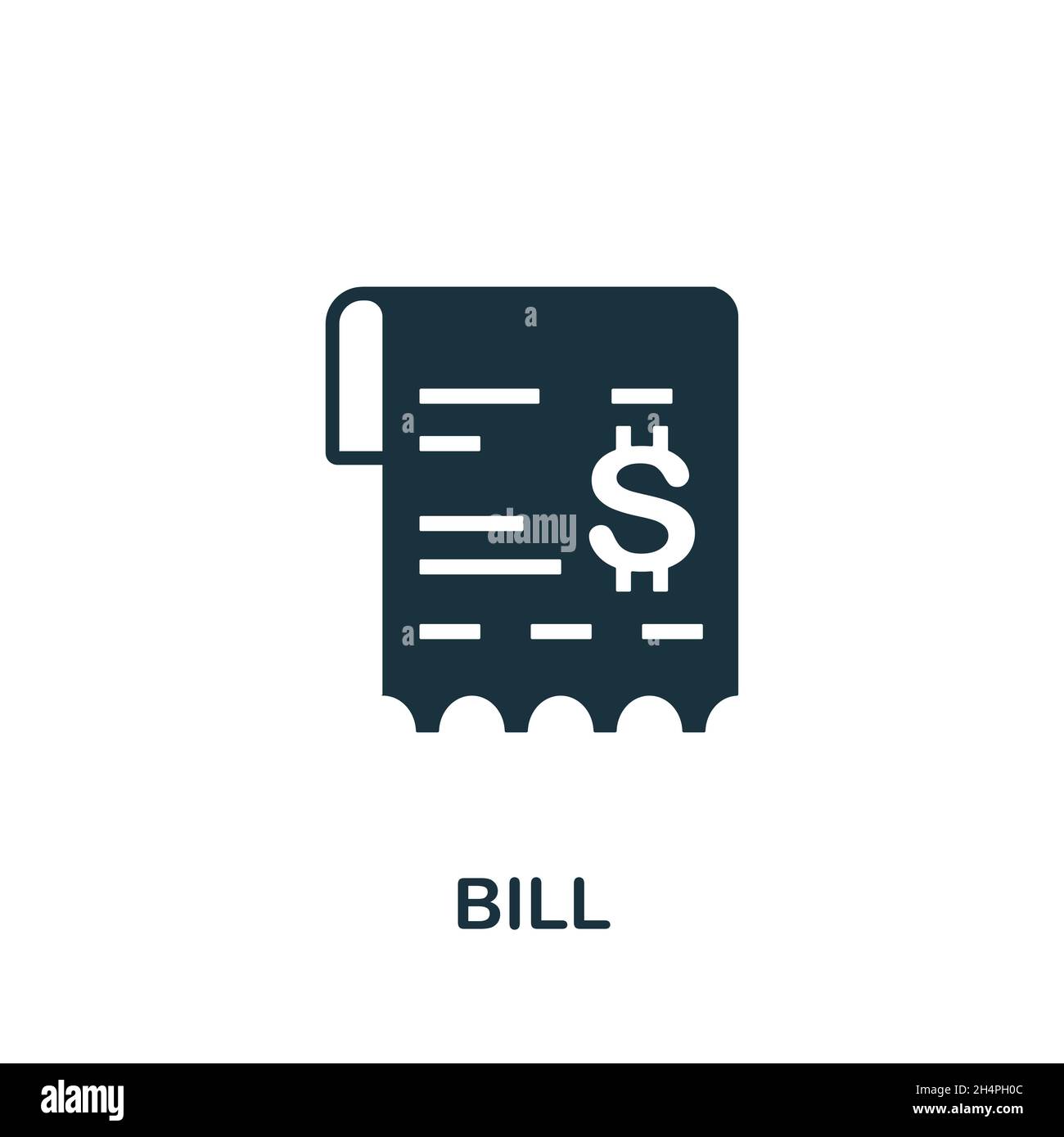 Bill icon. Monochrome sign from take away collection. Creative Bill ...