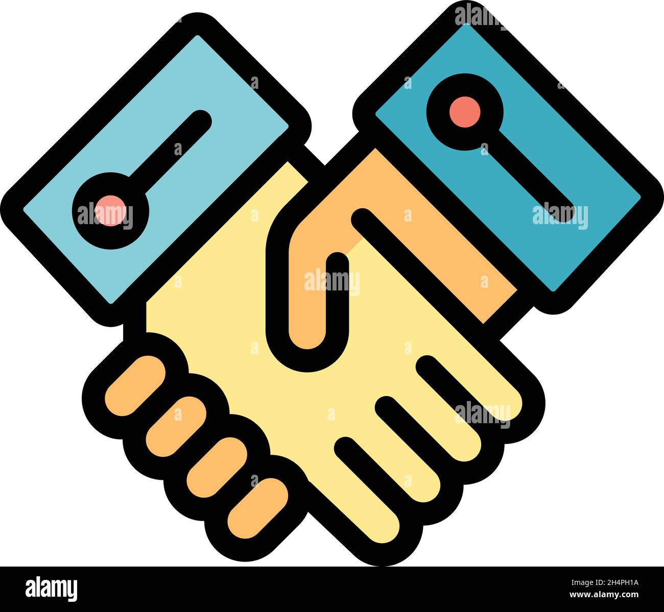 Standard handshake icon. Outline standard handshake vector icon color ...