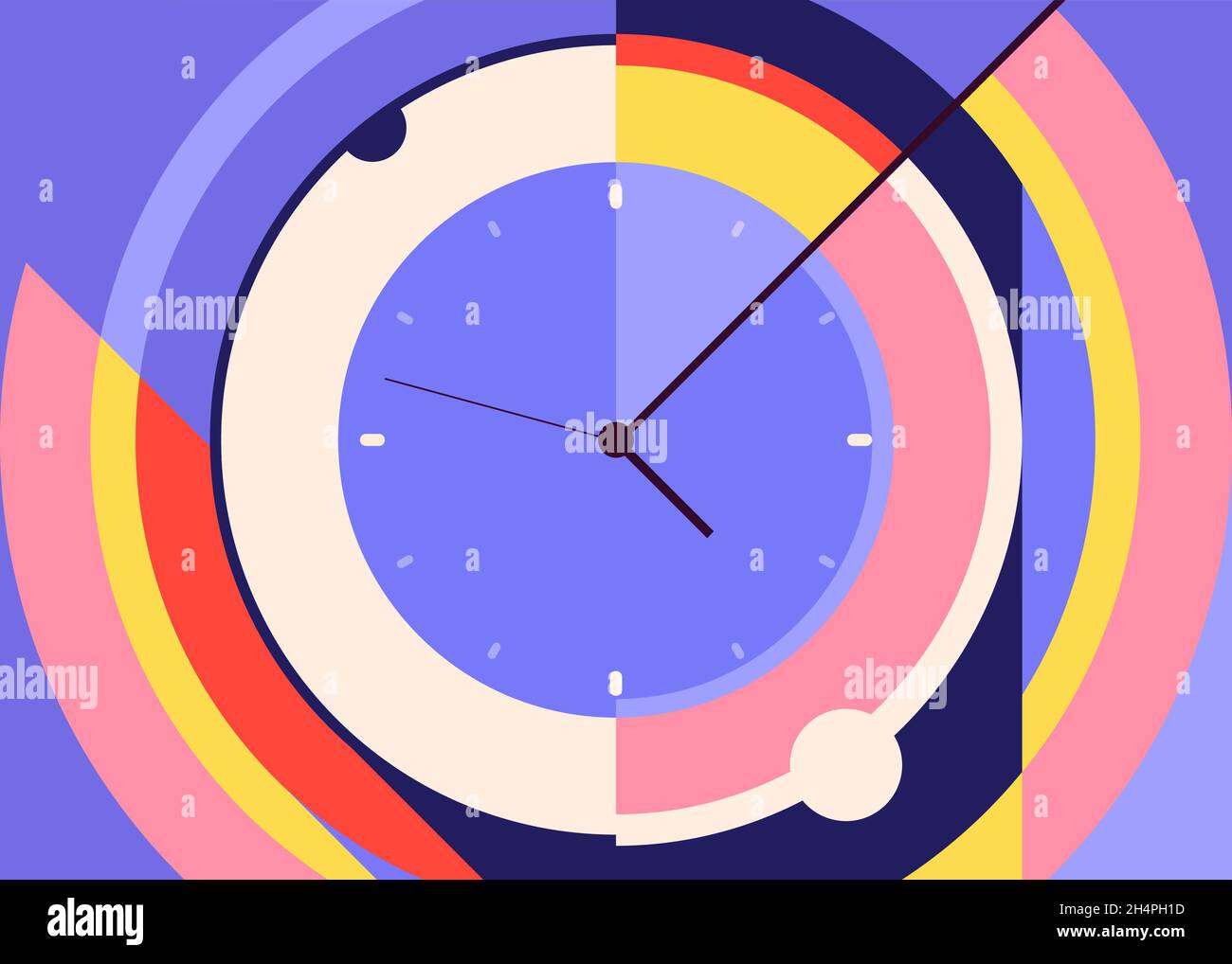 Banner with abstract clock. Placard design in flat style Stock Vector ...