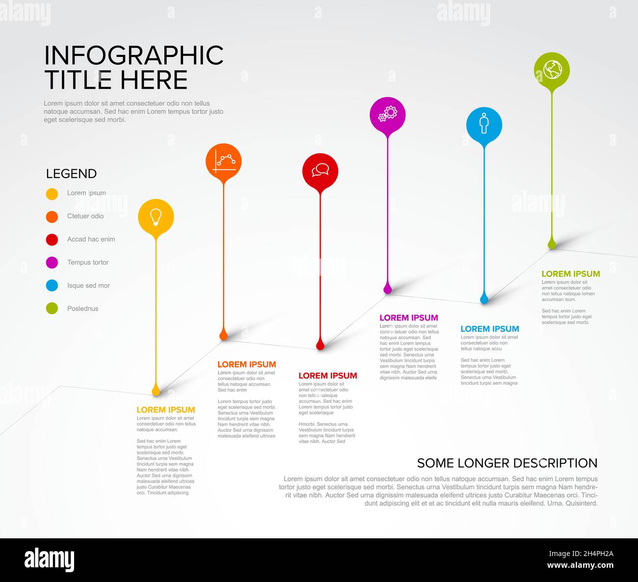 Colorful vector infographic timeline report template with droplet ...