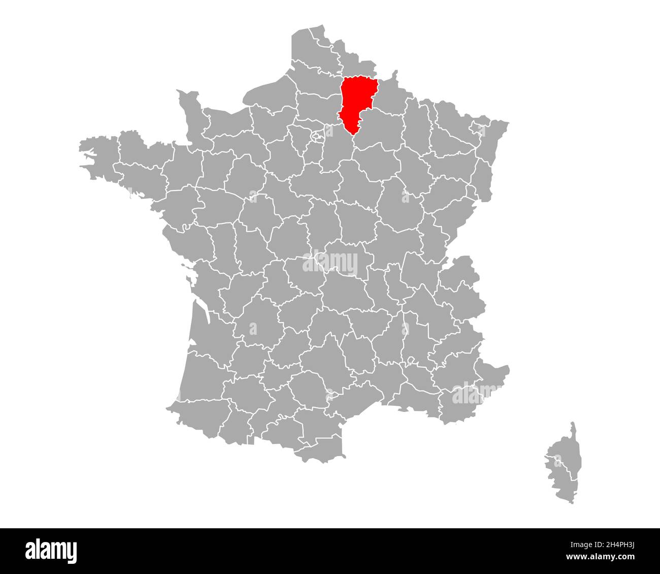 Map of Aisne in France Stock Photo - Alamy