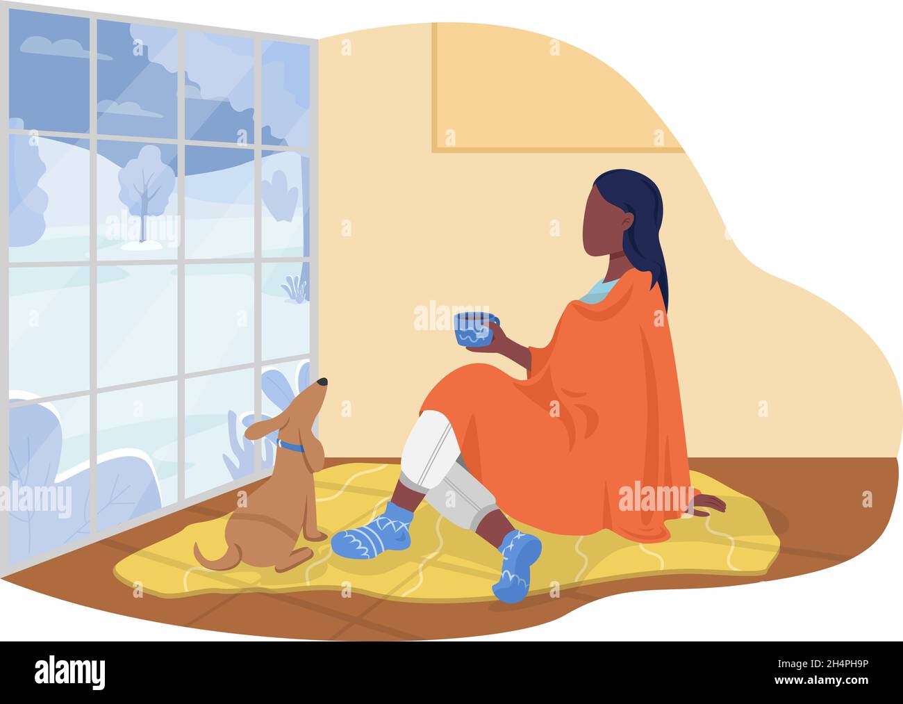 Cozy living at home 2D vector isolated illustration Stock Vector Image & Art - Alamy